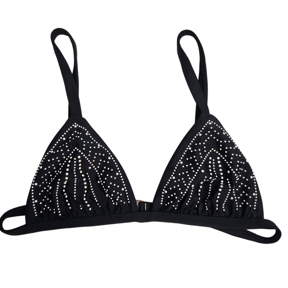 Beach Riot | Swim | Beach Riot Size M Black Rhinestone Triangle Bikini ...